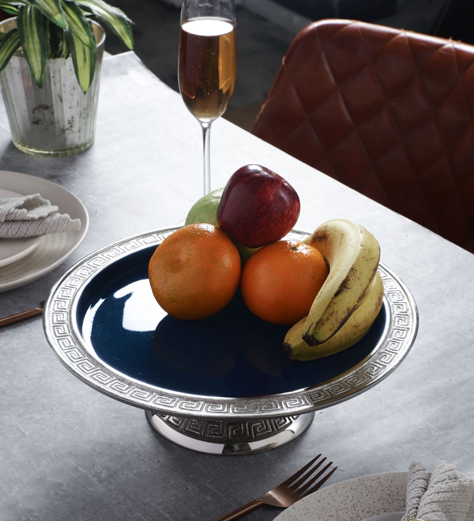 Buy Enamel Versace Blue & Silver Aluminium Cake Stand at 40% OFF by De ...