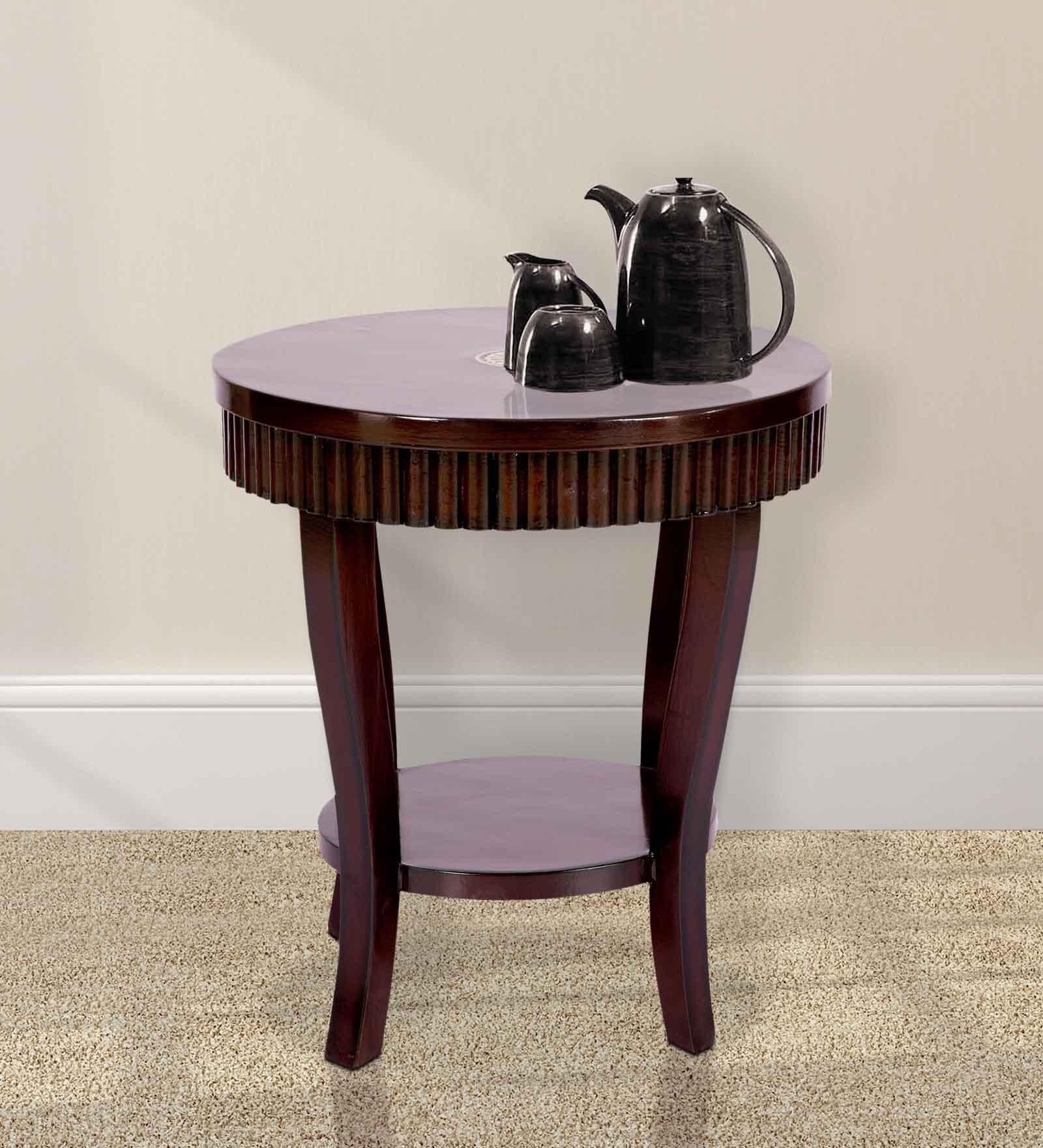 Buy End Table in Dark Brown Colour by Karigar Online - Traditional End ...