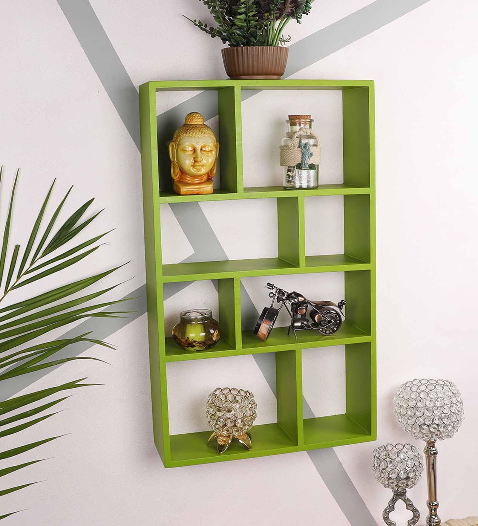 Buy Engineered Wood Wall Shelf in Green Colour By Home Sparkle at 24% ...