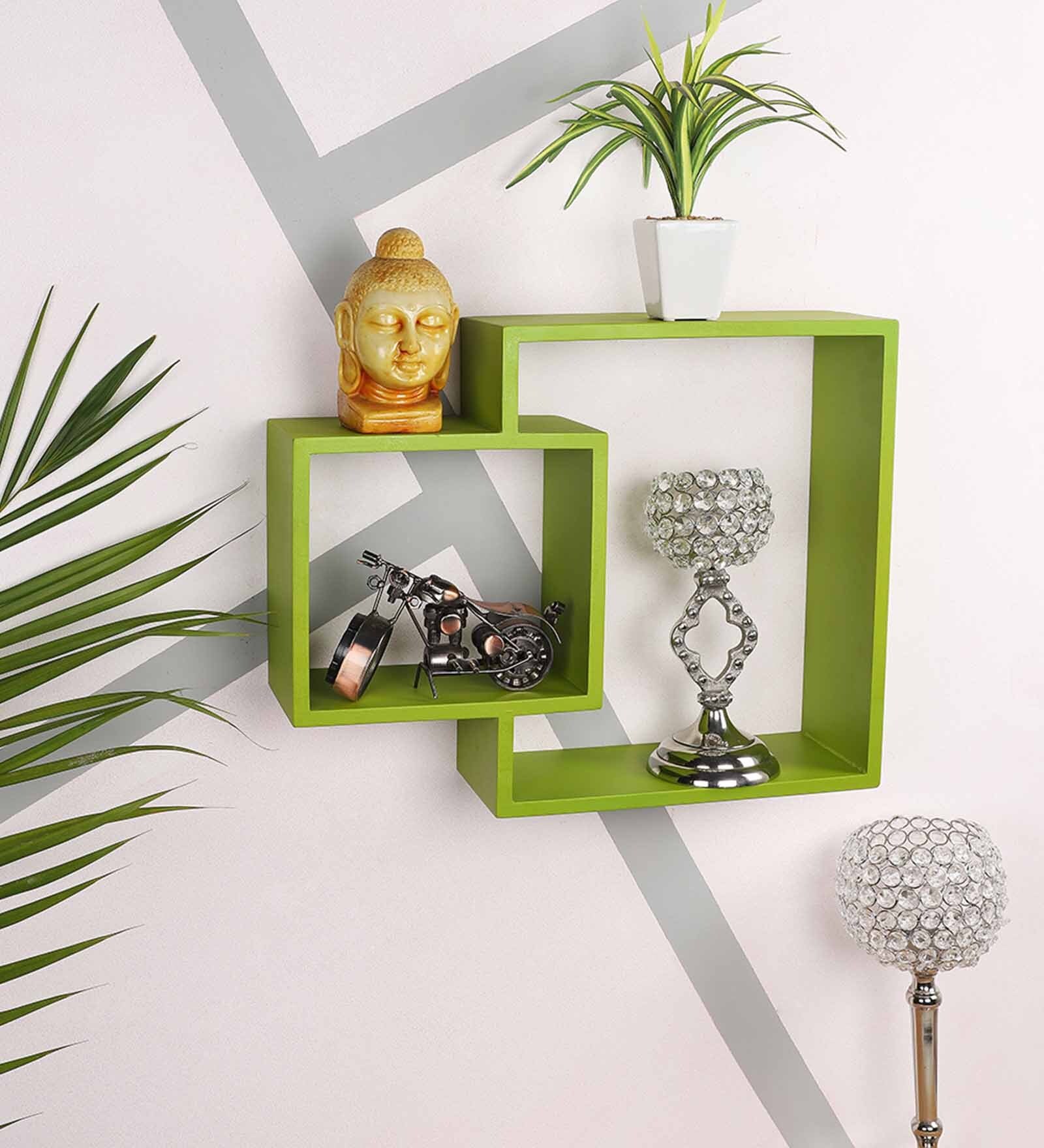 Buy Engineered Wood Wall Shelf in Green Colour By Home Sparkle at 14% ...