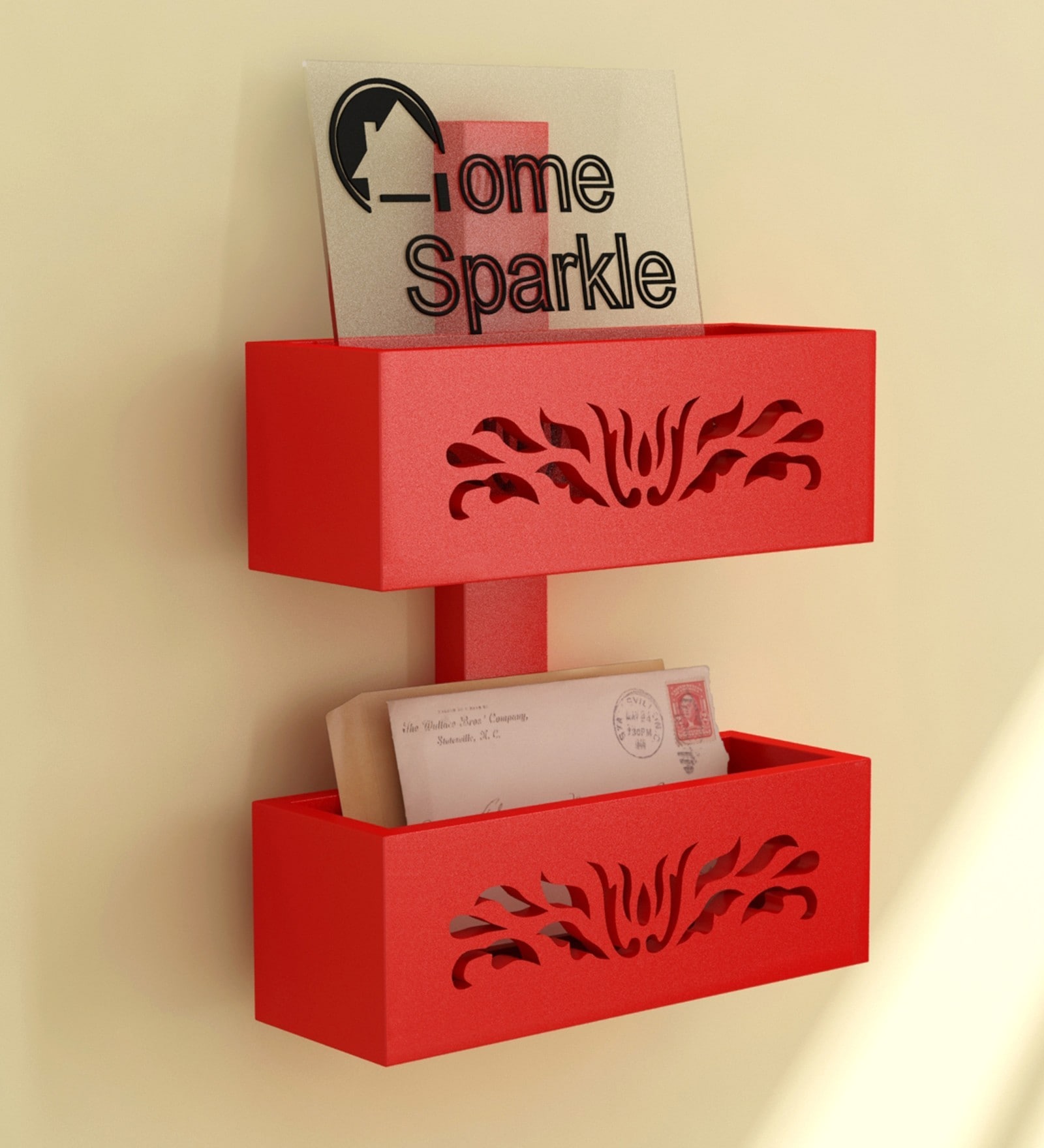 Buy Engineered Wood Wall Shelf in Red Colour by Home Sparkle at 27% OFF ...