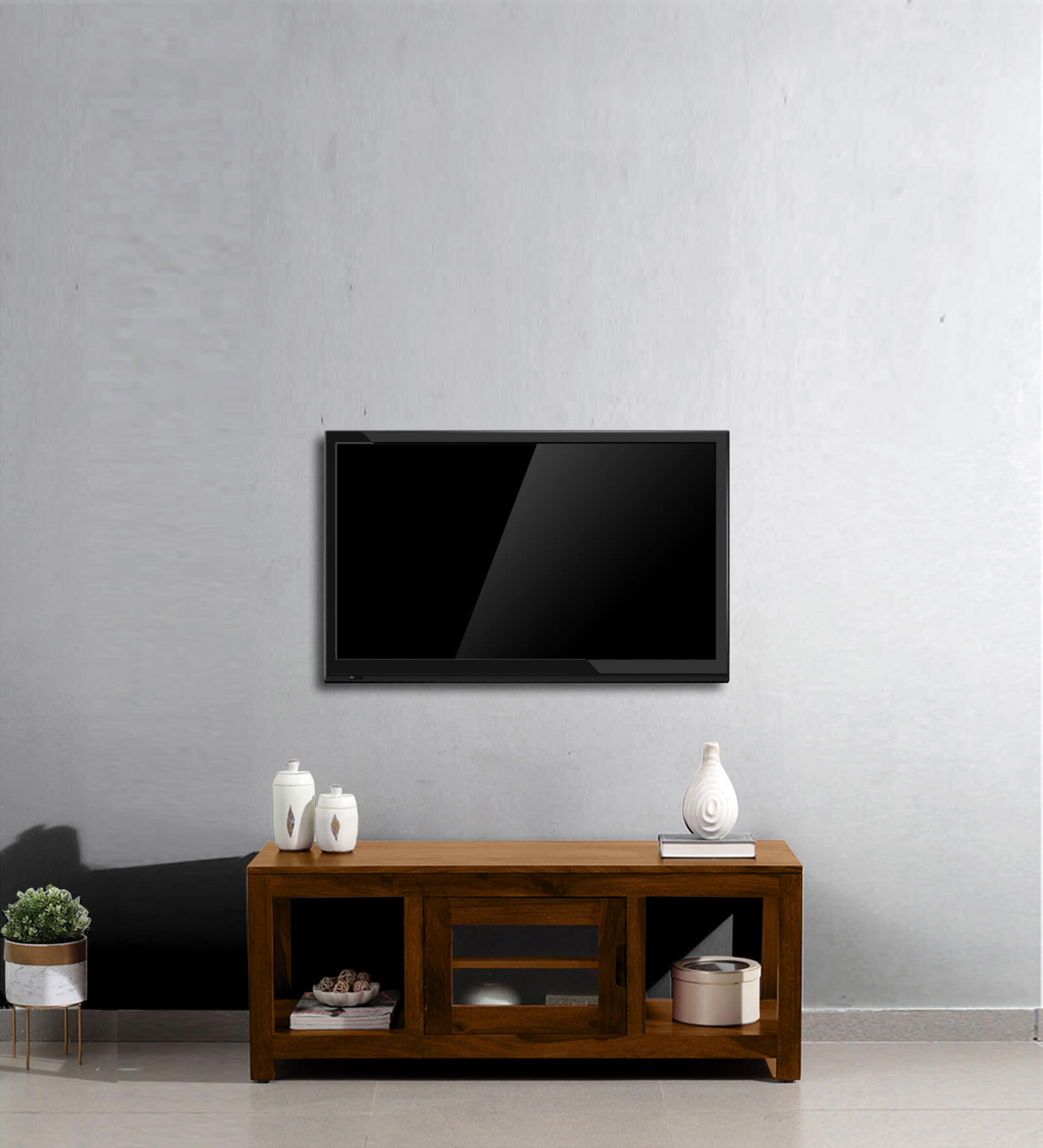 Buy Enkel Sheesham Wood TV Console in Scratch Resistant Provincial Teak ...