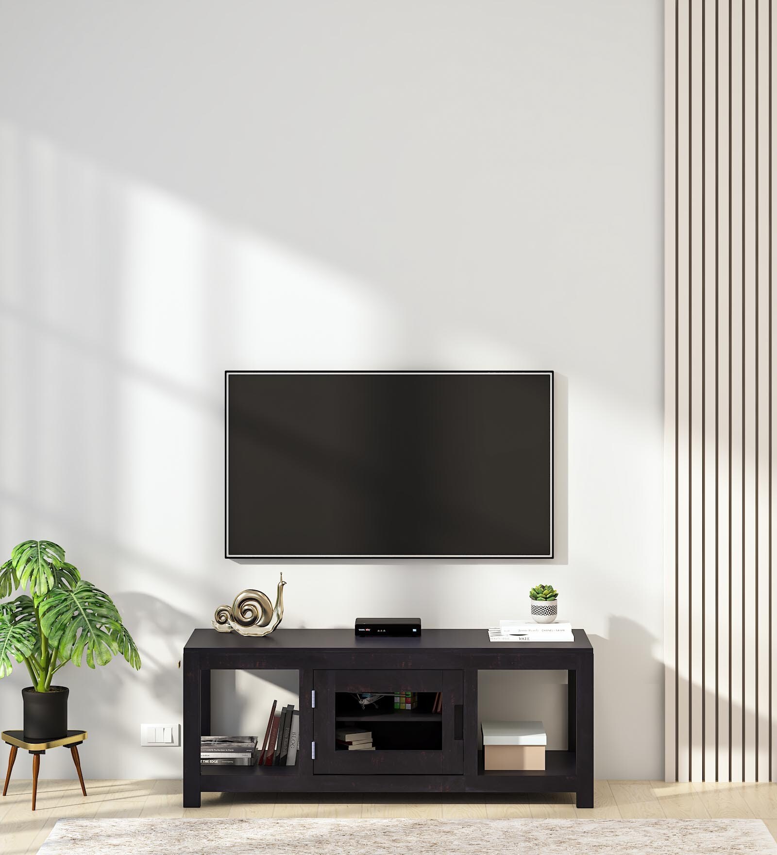 Buy Enkel Sheesham Wood TV Shelf for TVs up to 43\ in Warm Chestnut ...