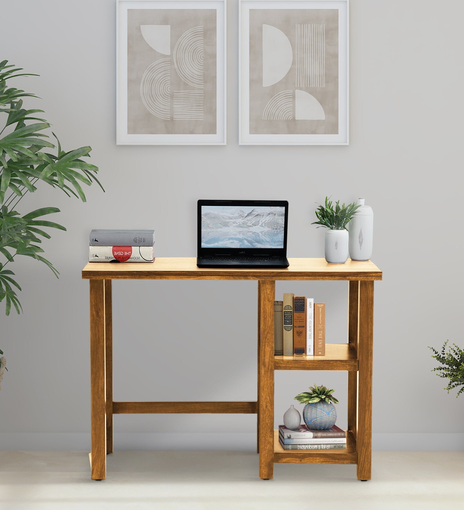 Buy Enna Sheesham Wood Writing Table In Rustic Teak Finish at 5% OFF by ...