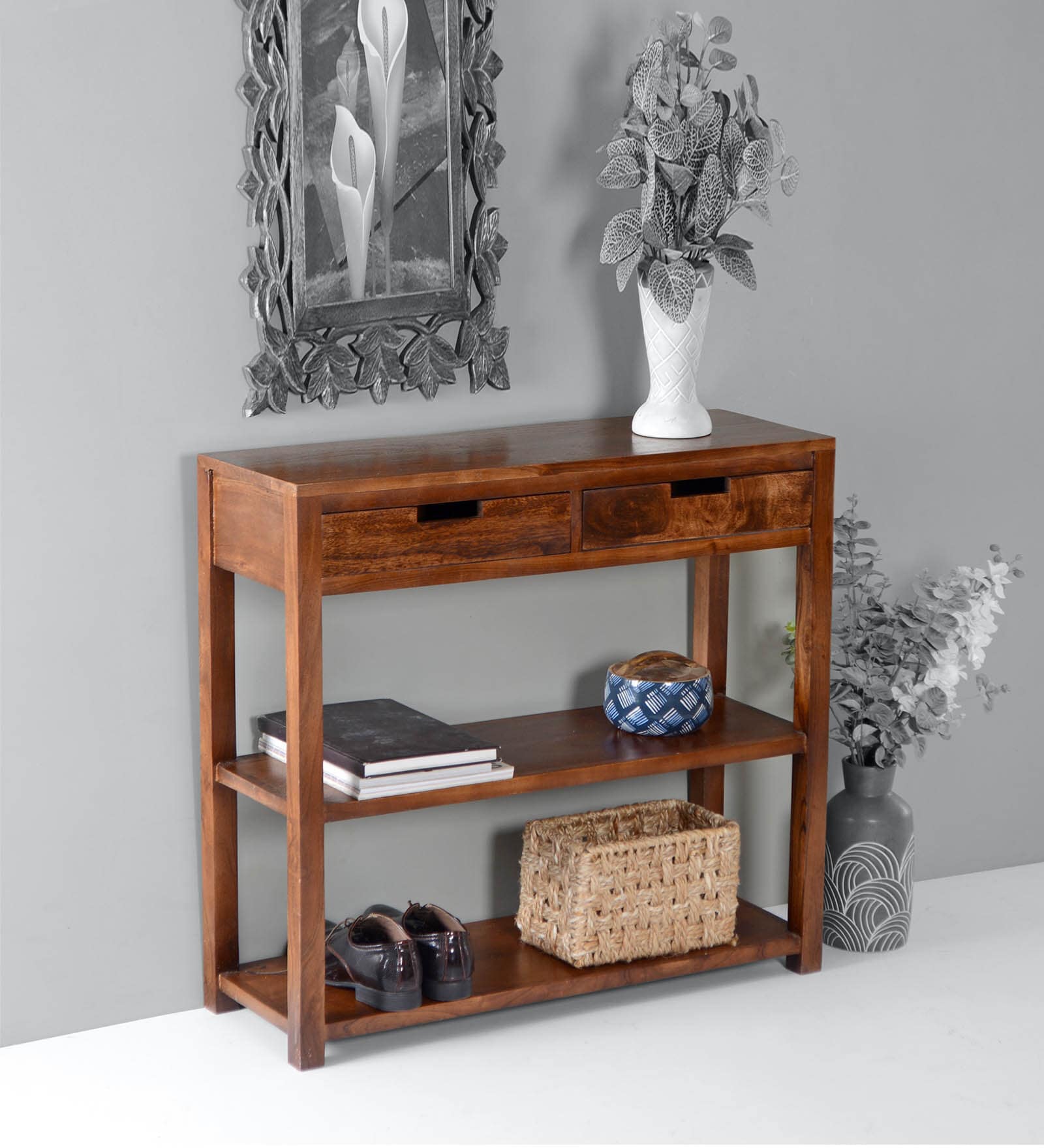 Buy Entry Solid Wood Console Table in Brown Finish at 67% OFF by ...
