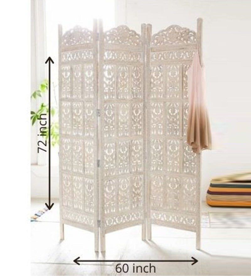 Buy Engineered Wood Room Divider in White Colour By Wooden Twist Online ...