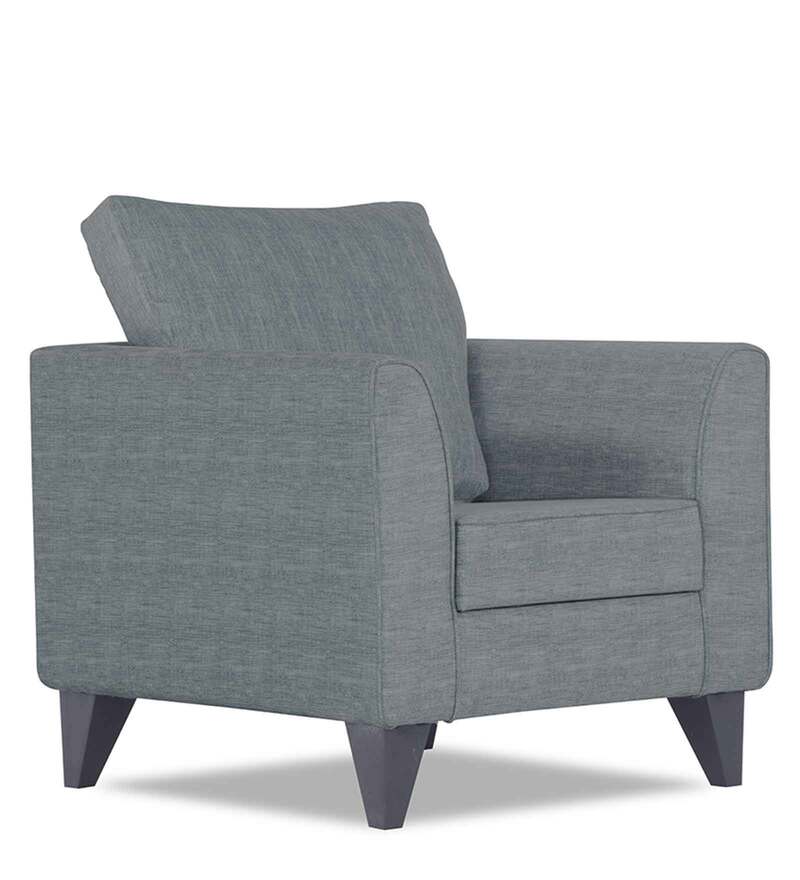 Buy Enzo Fabric 1 Seater Sofa in Grey Colour by Adorn India Online ...