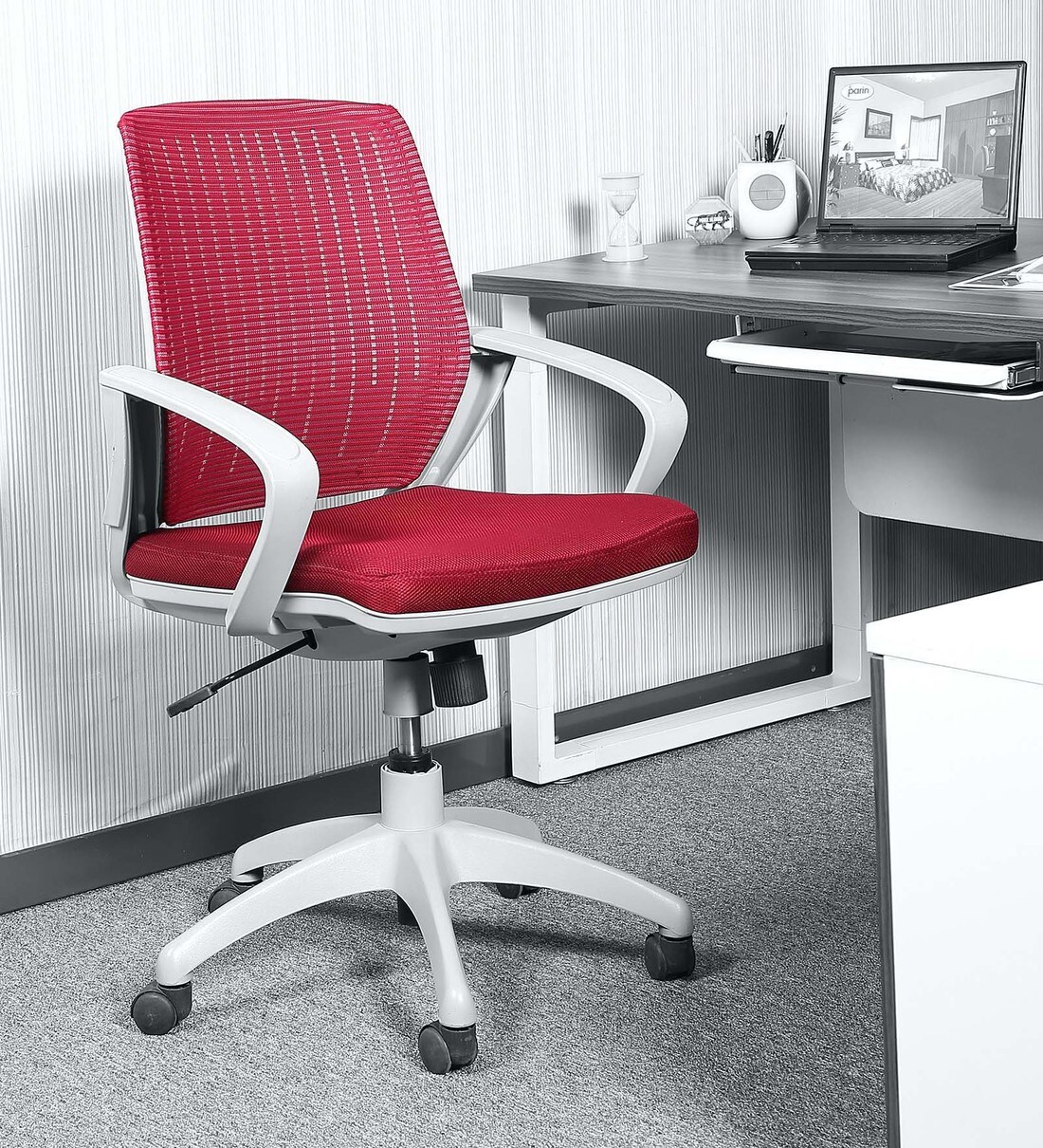 Buy Ergonomic Chair in Maroon Colour By Parin Online - Ergonomic Chairs ...