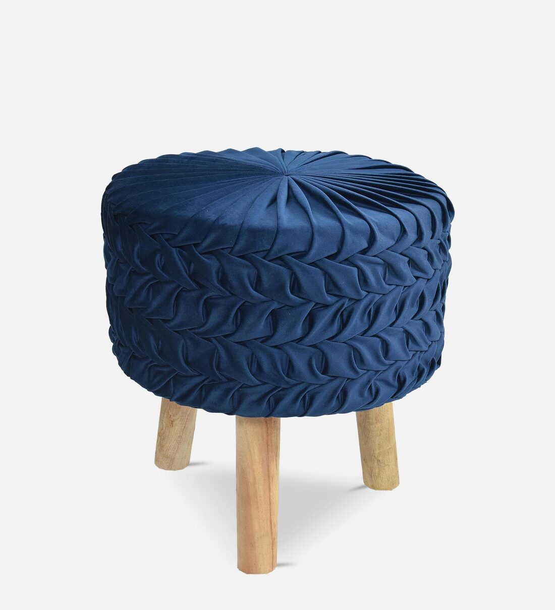 Buy Erin Fabric Seating Stool in Navy Blue Colour by Riance Creations ...