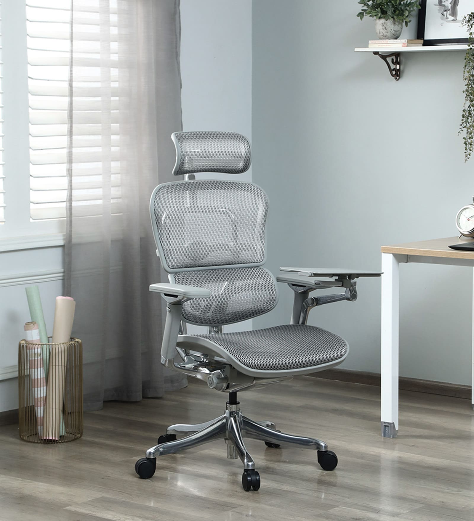 Buy Ergohuman Breathable Mesh Ergonomic Chair in Grey Colour with ...
