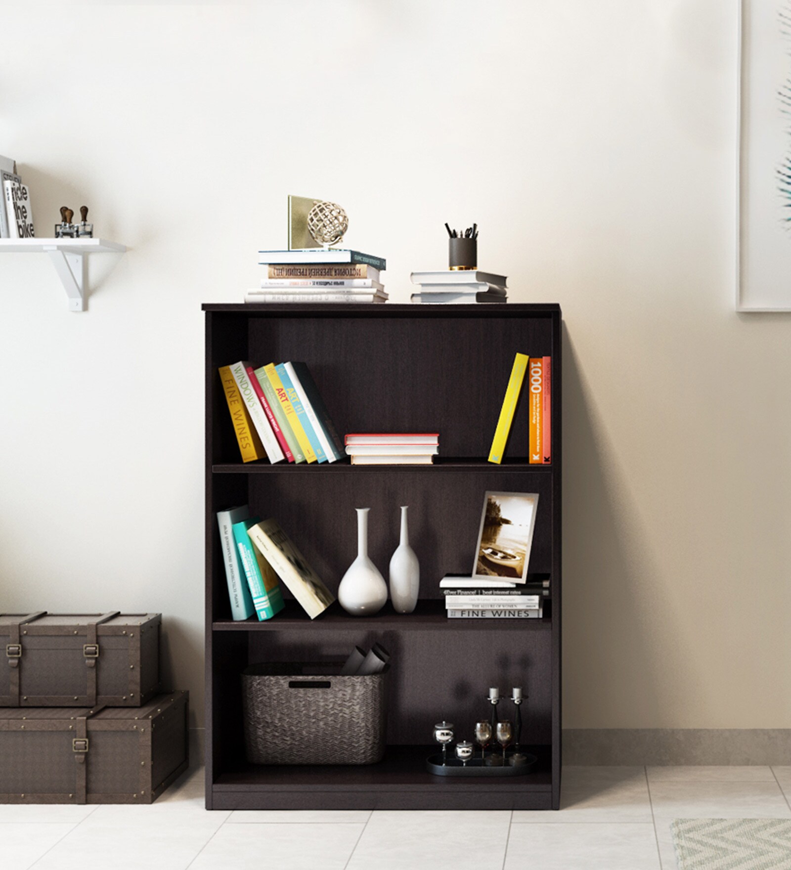 Buy Eric Bookshelf In Walnut Finish By TheFreshWood Online - Modern ...
