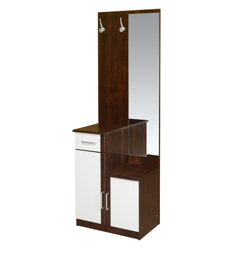 Buy Erwin Dressing Table with Stool in Walnut Finish by Nilkamal Online ...