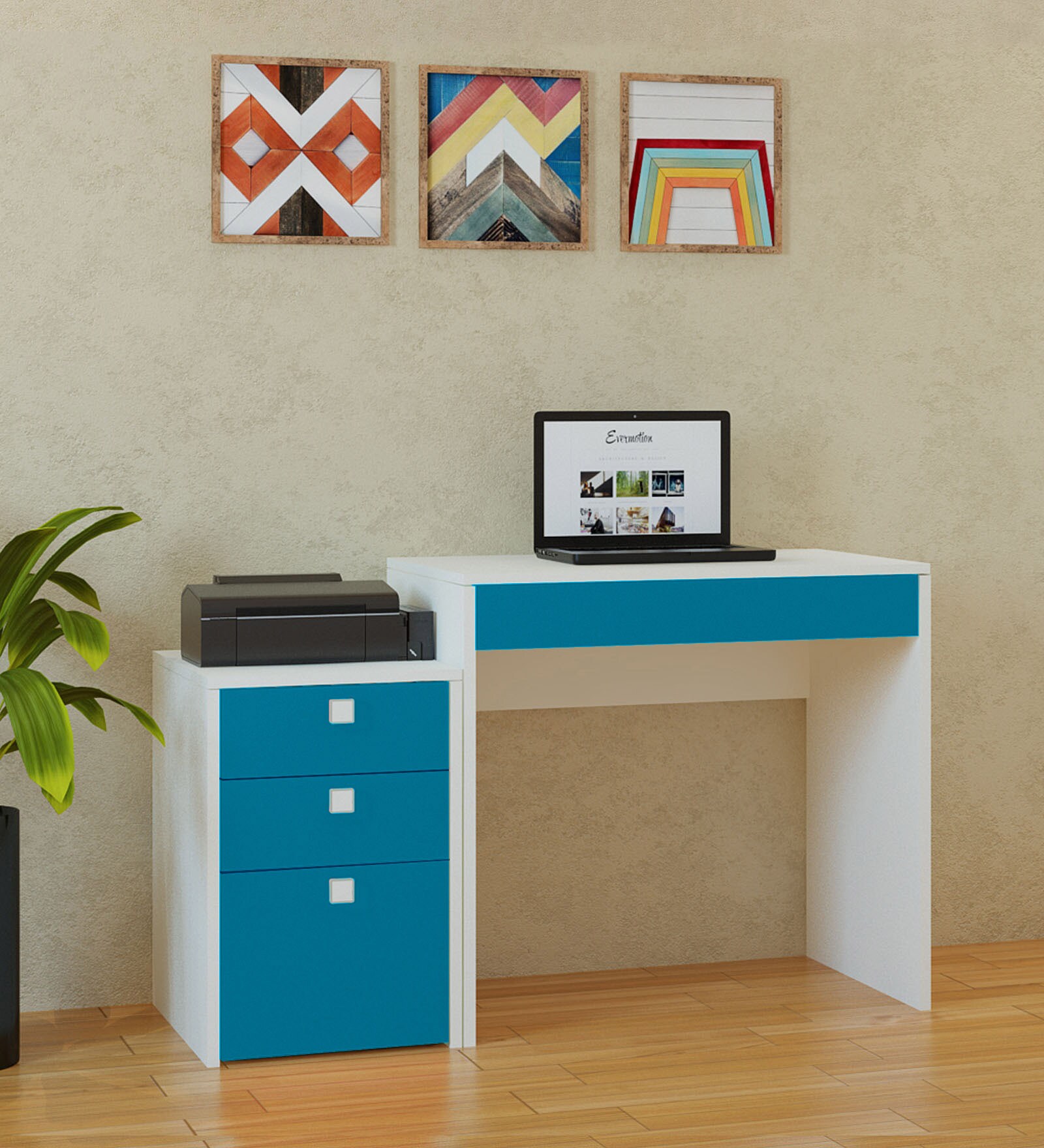 Buy Eskada Kids Study Table in Azure Blue Colour at 32% OFF by Adona ...