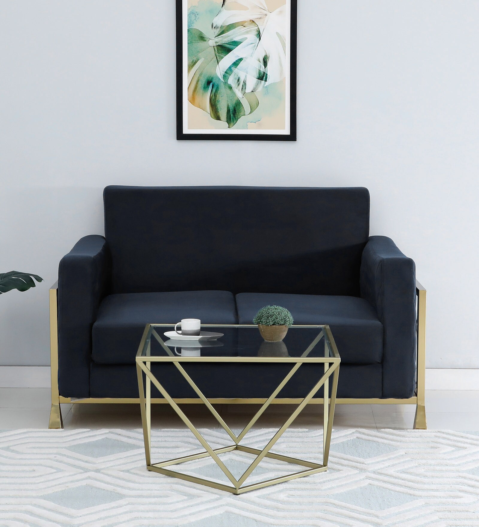 Buy Estela Coffee Table in Golden Powder Coated Base with Glass Top at 11% OFF by Casacraft from ...