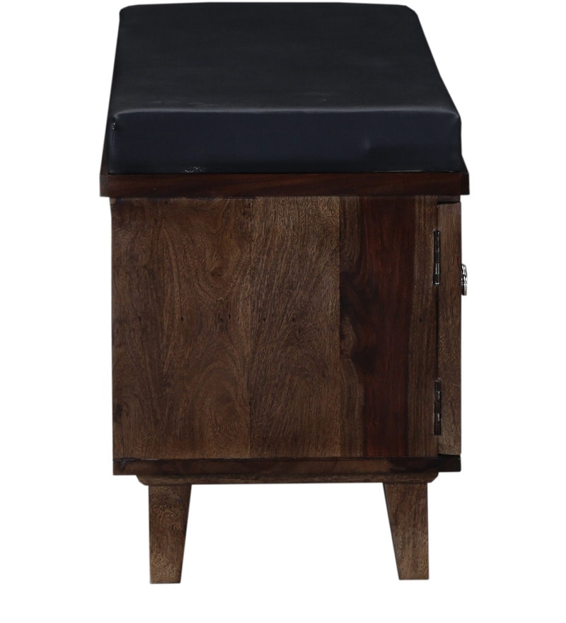 Buy Escobar Three Door Shoe Rack with Seating in Provincial Teak Finish ...