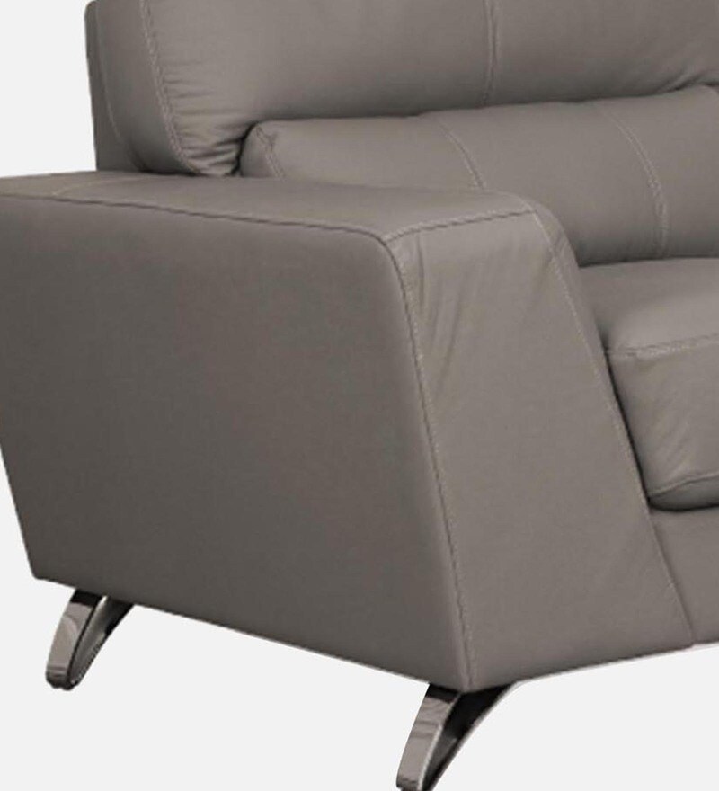 Buy Esteban Half Leather 1 Seater Sofa In Buff Colour By Casacraft ...