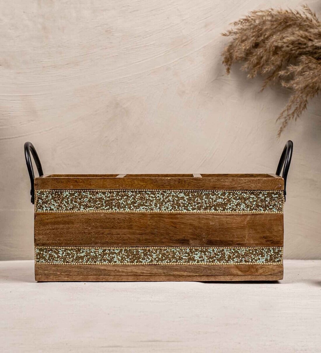 Buy Ethic Brown & White Acacia Wood Desk Caddy by the 7th Dekor Online ...