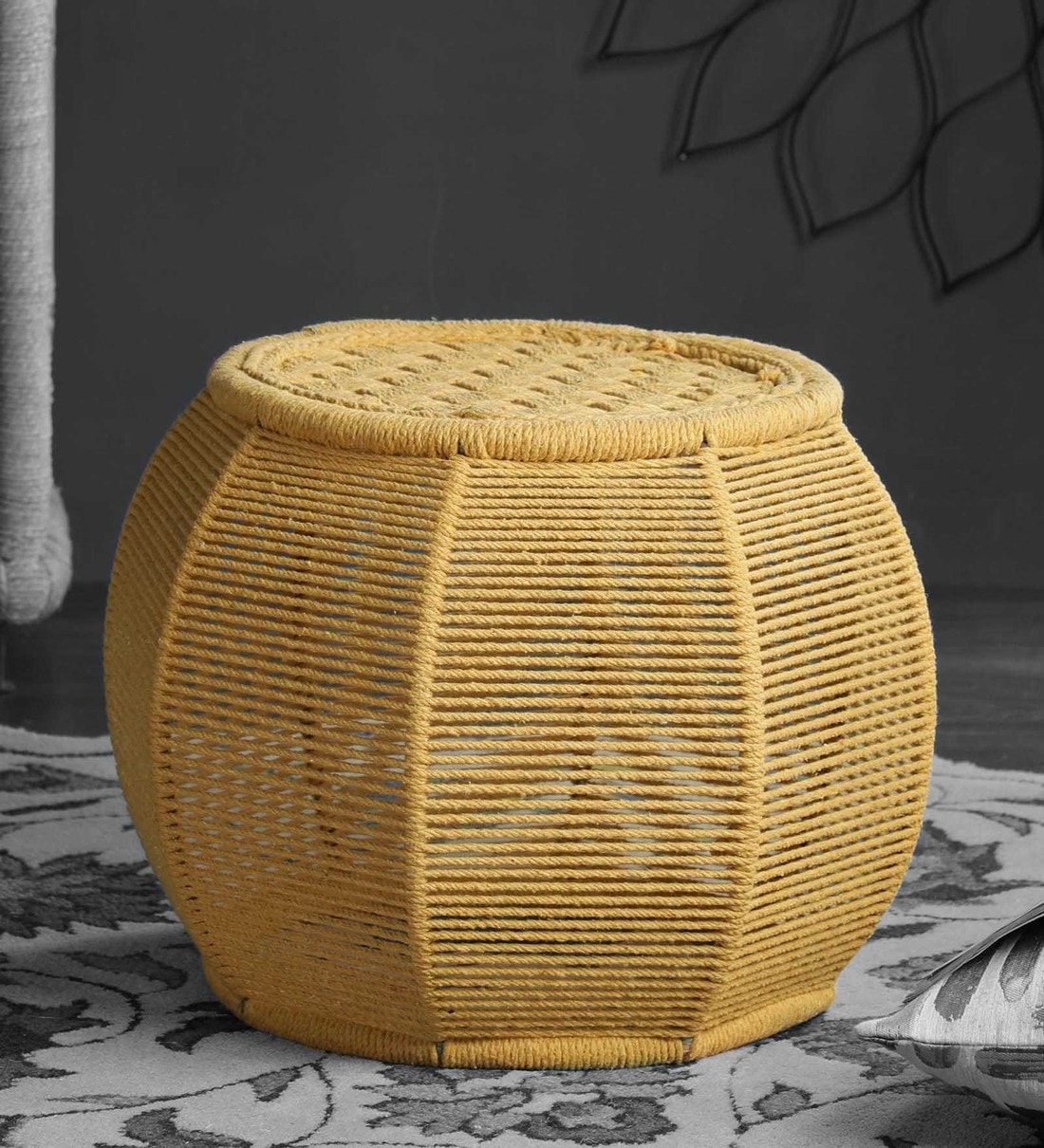 Buy Ethnic Hand Crafted Muddha Cane Stool in Beige Colour at 19% OFF by ...