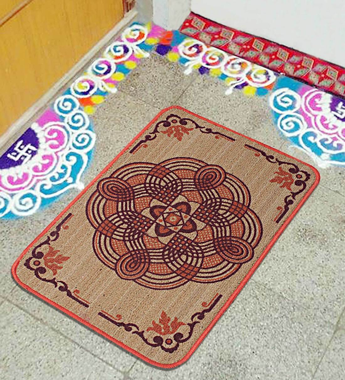 Buy Ethnic Motif Polyester 2 x 1.3 Feet Door Mat By Saral Home Online ...