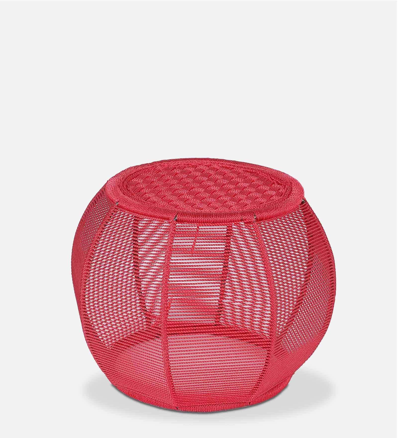 Buy Ethnic Hand Crafted Dumroo Cane Stool in Red Colour at 31% OFF by ...