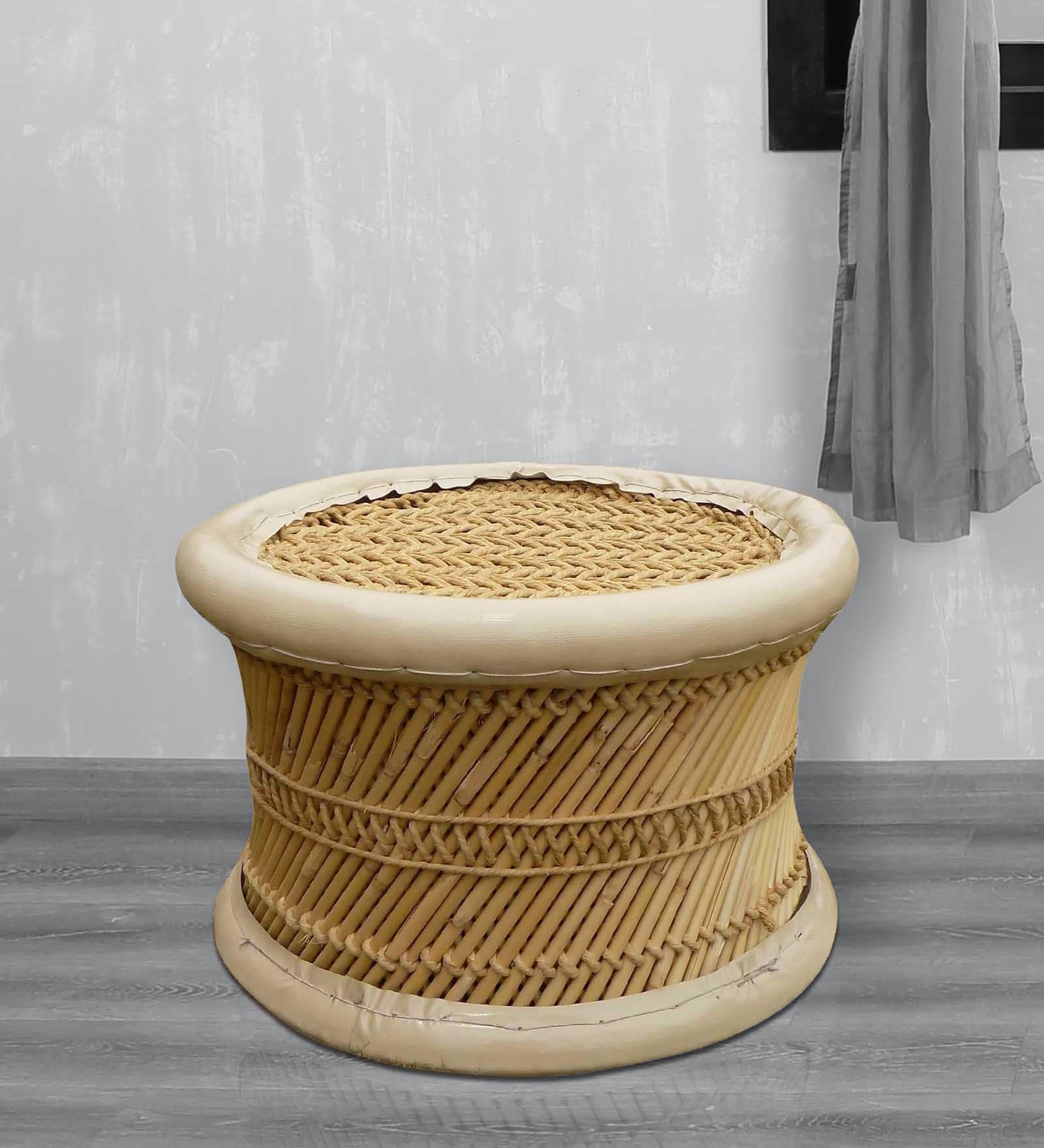 Buy Ethnic Wicker Foot Stool in Beige & Natural Colour at 45% OFF by ...