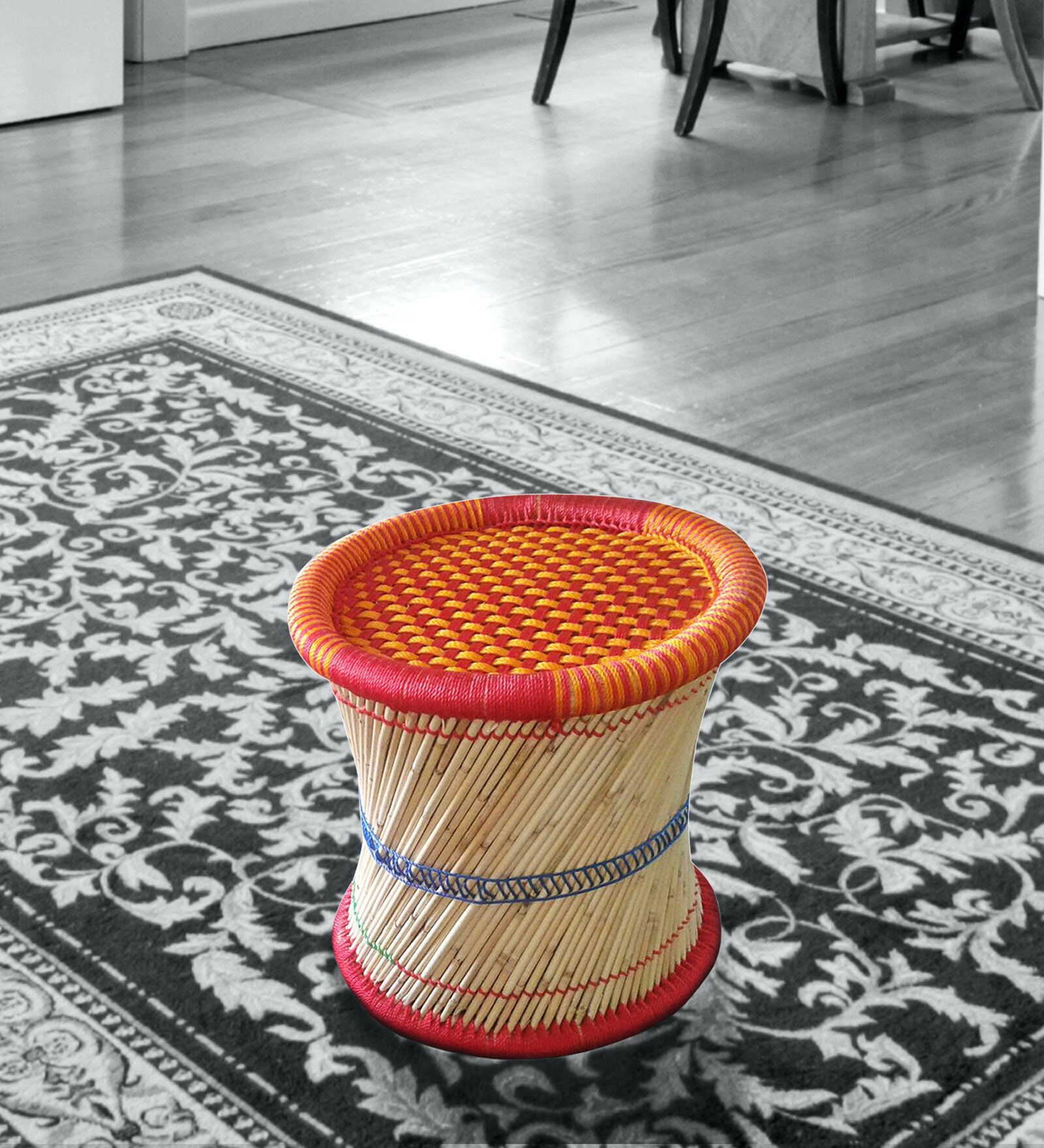 Buy Ethnic Rajasthani Wicker Seating Stool in Multi Colour at 43% OFF ...