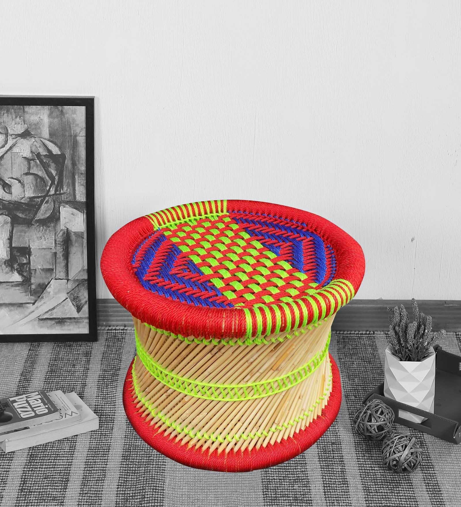 Buy Ethnic Wicker Foot Stool in Red Colour at 33% OFF by Shinexus ...