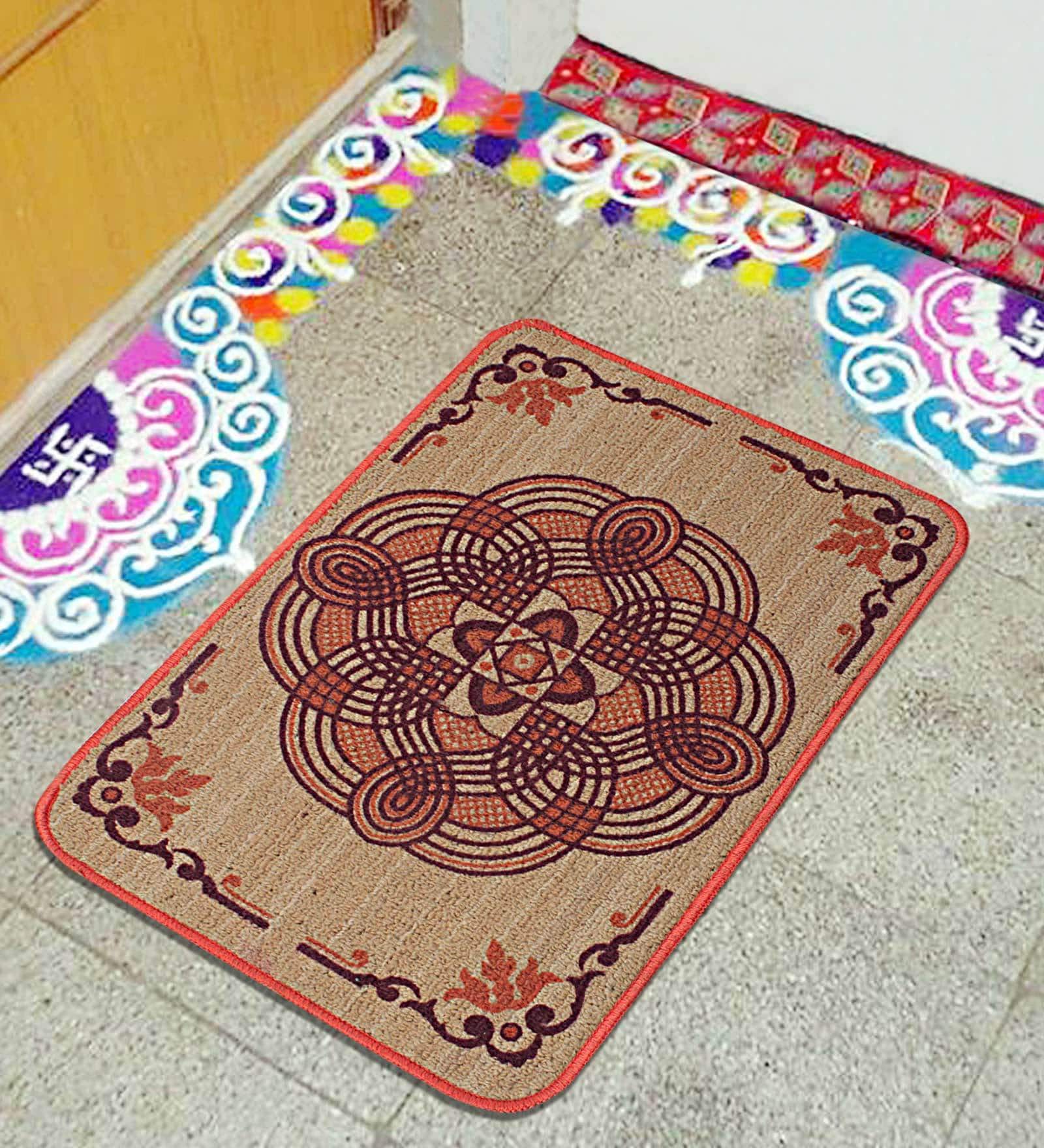 Buy Ethnic Motif Polyester 2 x 1.3 Feet Door Mat By Saral Home at 67% ...