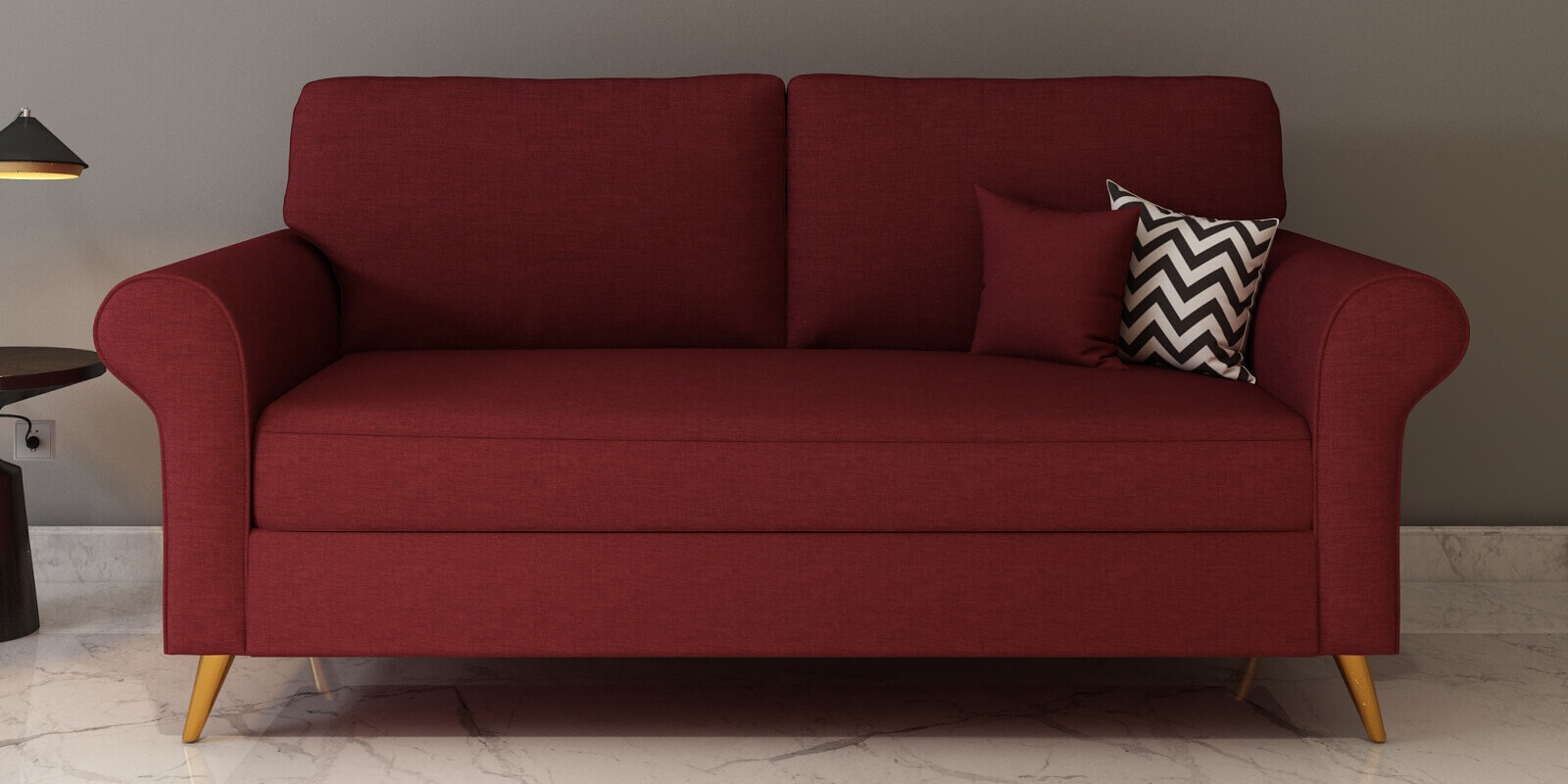 Buy Eton 2 Seater Fabric Sofa In Maroon Colour at 25% OFF by Adorn ...