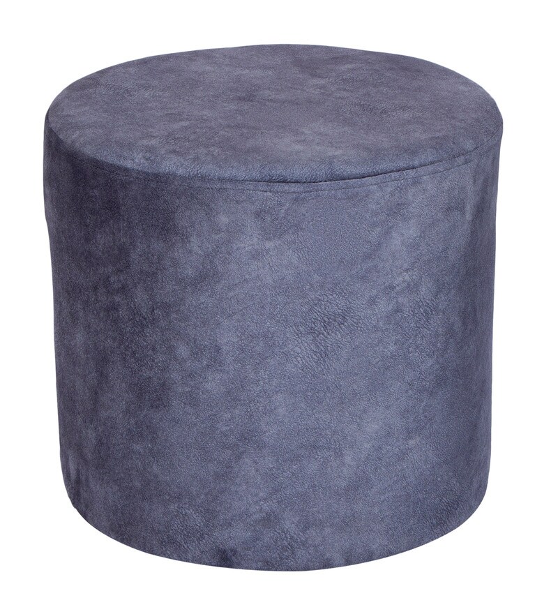 Buy Ethiopia Pouffe In Grey Colour By Parin Online - Solid Color ...