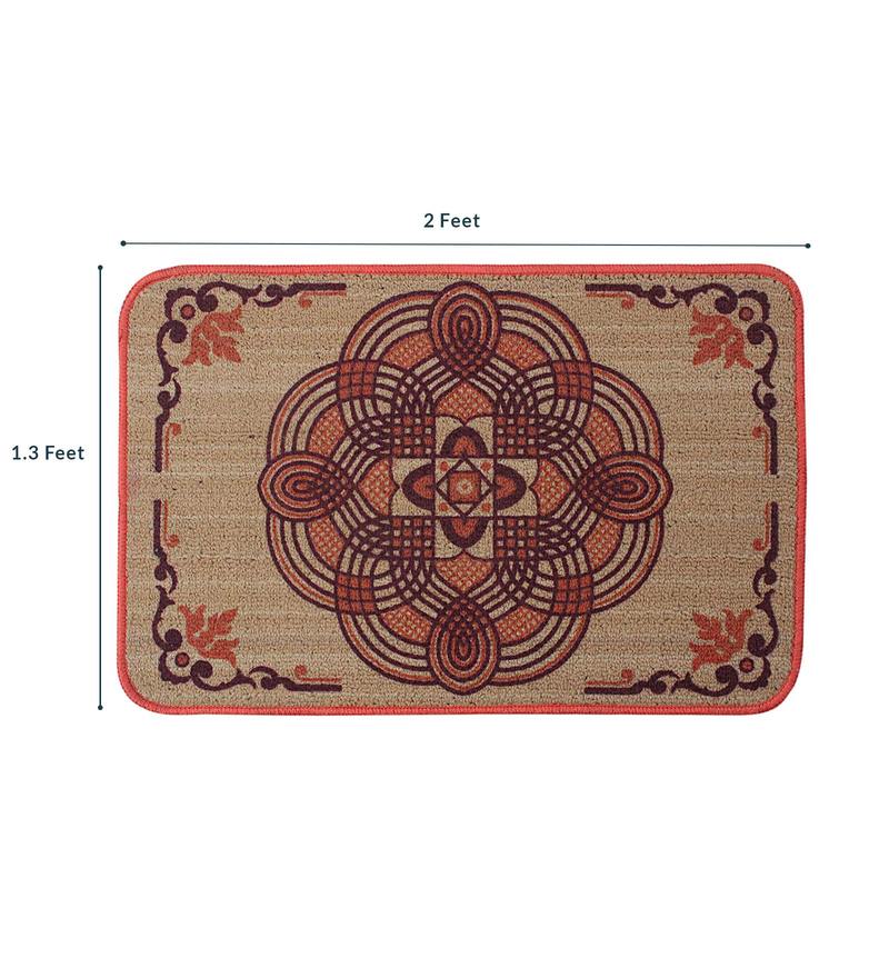 Buy Ethnic Motif Polyester 2 x 1.3 Feet Door Mat By Saral Home Online ...