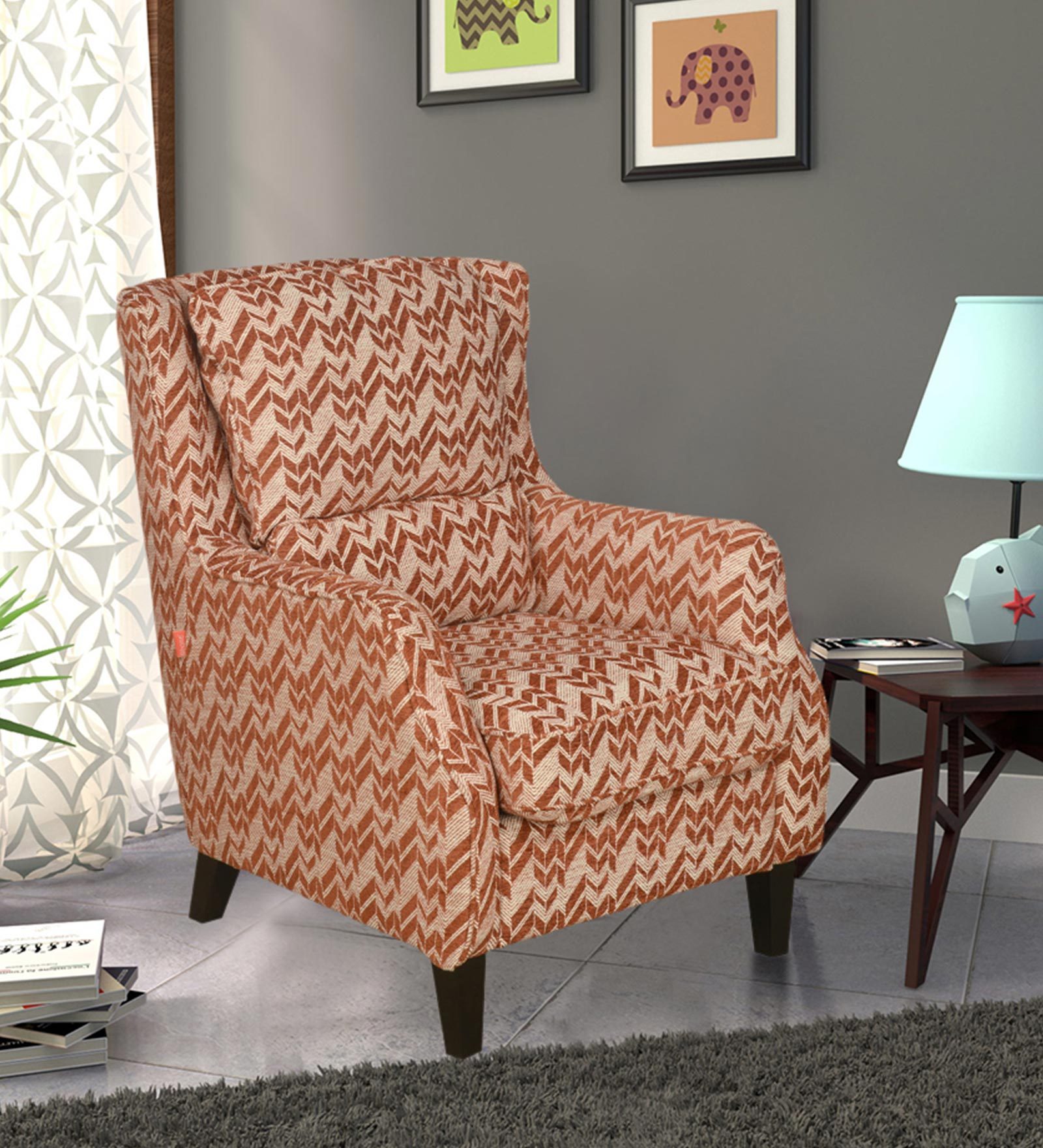 Buy Eugene Wing Chair in Orange Colour at 68% OFF by @home | Pepperfry