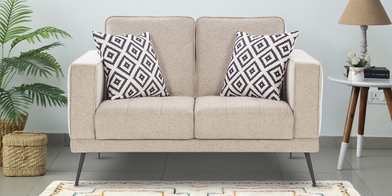 Buy Eugene Fabric 2 Seater Sofa in Beige Colour at 9% OFF by Woodsworth from Pepperfry | Pepperfry