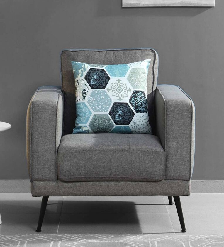 Buy Eugene Fabric 1 Seater Sofa In Grey Colour By Casacraft Online ...