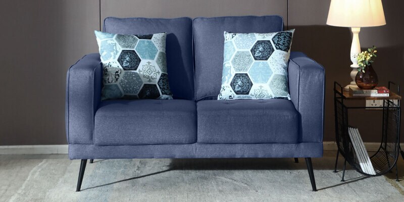 Buy Eugene Fabric 2 Seater Sofa In Blue Colour By Casacraft Online - Mid-Century Modern 2 Seater ...