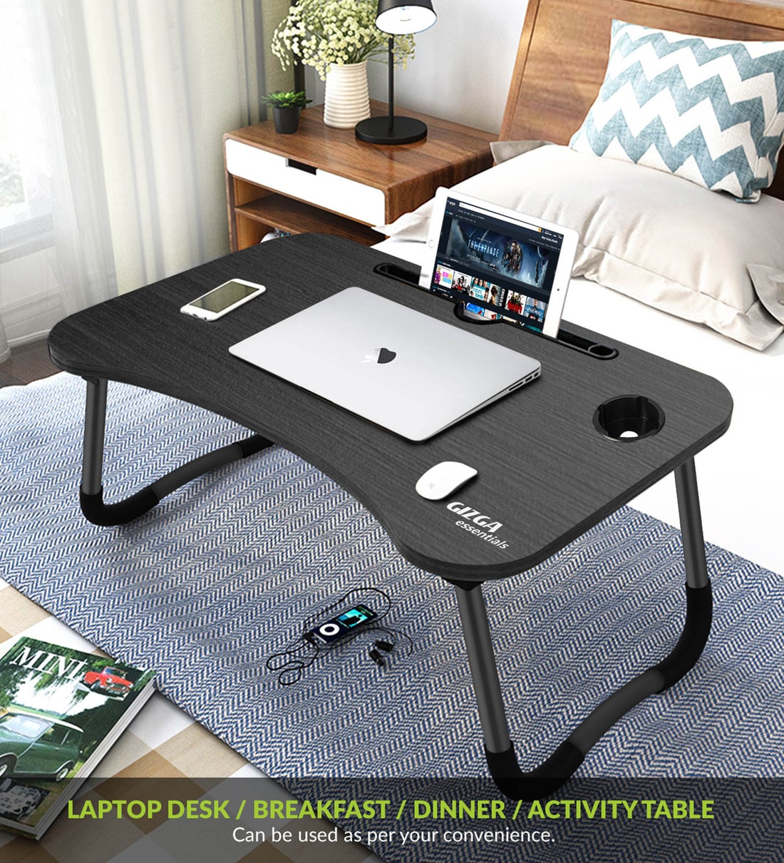 Buy Evan Portable Table in Black Colour by Gizga Essentials Online ...