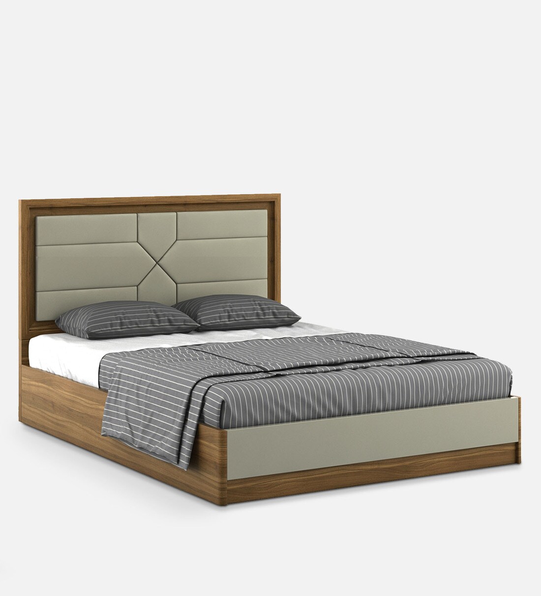 Buy Evana Queen Size Bed With Hydraulic Storage In High Gloss Cashmere ...