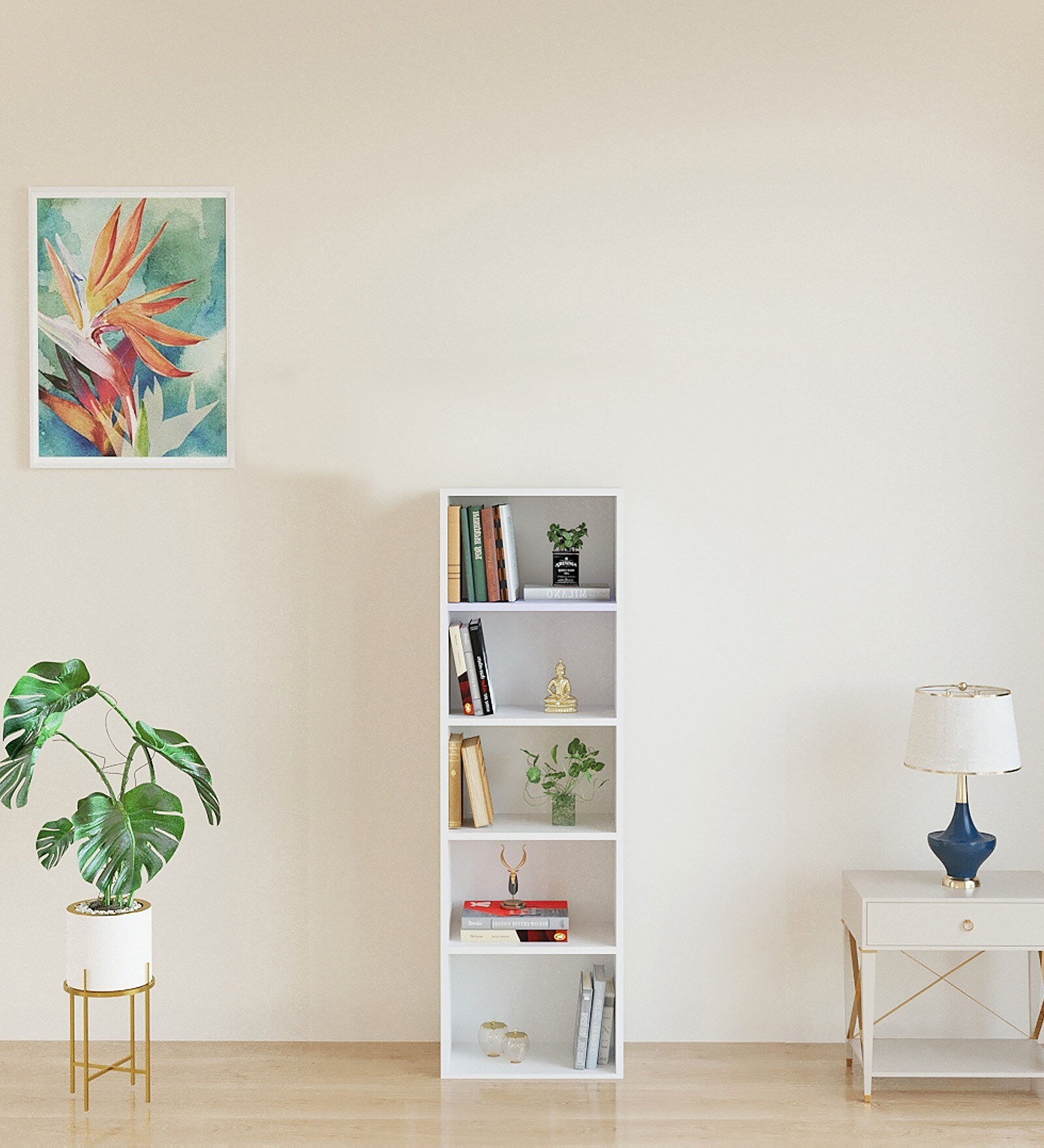 Buy Eva Book Shelf in White Colour at 25% OFF by Burlyworth | Pepperfry