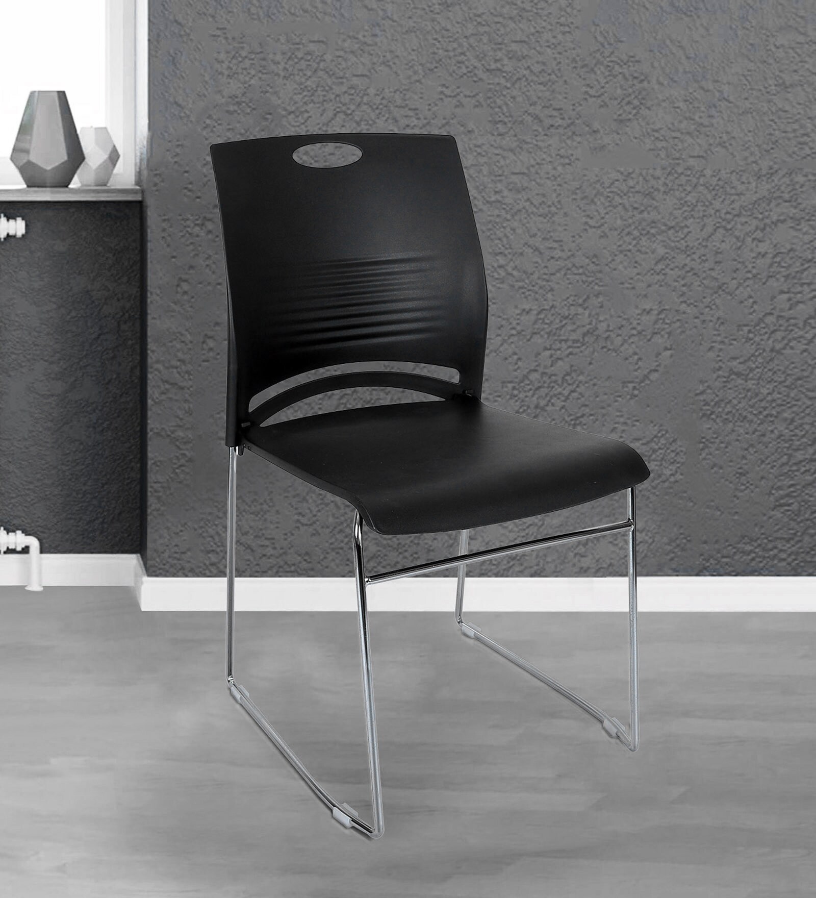 Buy Evan Guest Chair in Black Colour at 28% OFF by VOF | Pepperfry