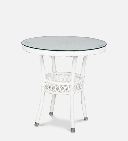 Buy Evon Wicker Outdoor Coffee Table in White Finish Online - Tables ...