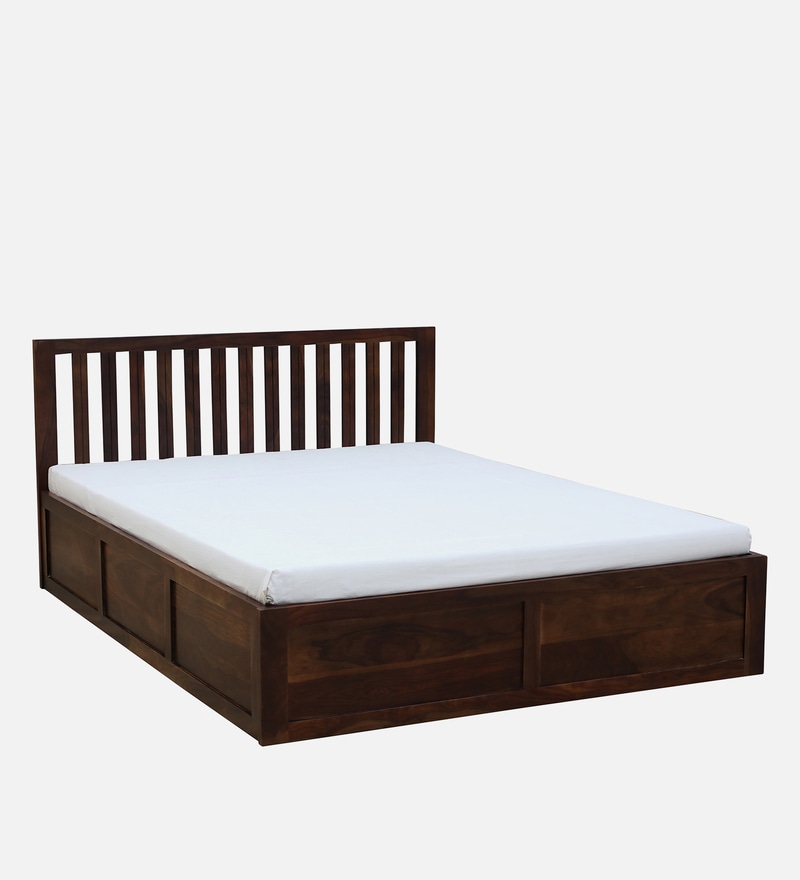 Buy Eva Sheesham Wood King Size Bed In Provincial Teak Finish With Box ...