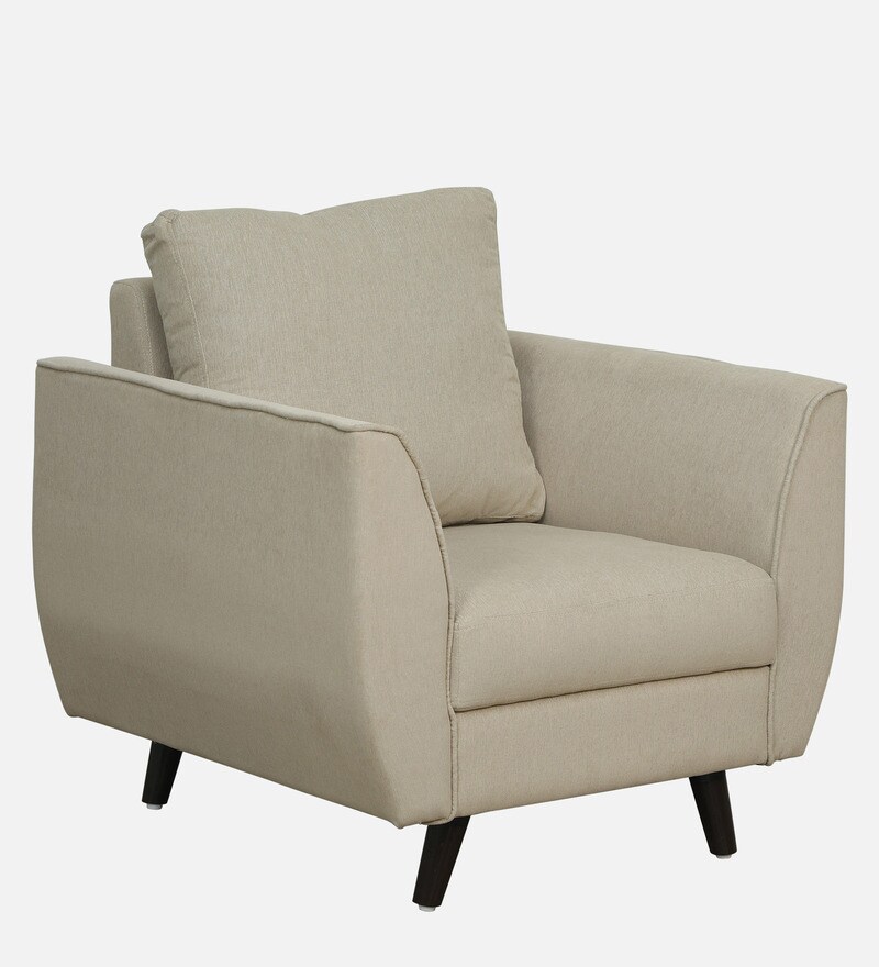 Buy Azor Fabric 1 Seater Sofa In Beige Colour By Casacraft Online