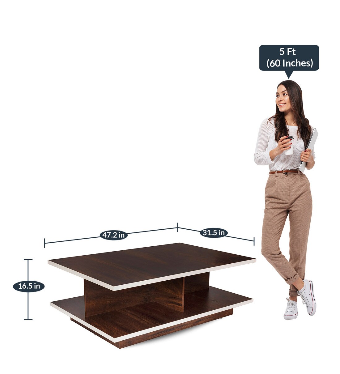 Buy Excelsa Large Coffee Table in Wooden Finish Online - Contemporary ...