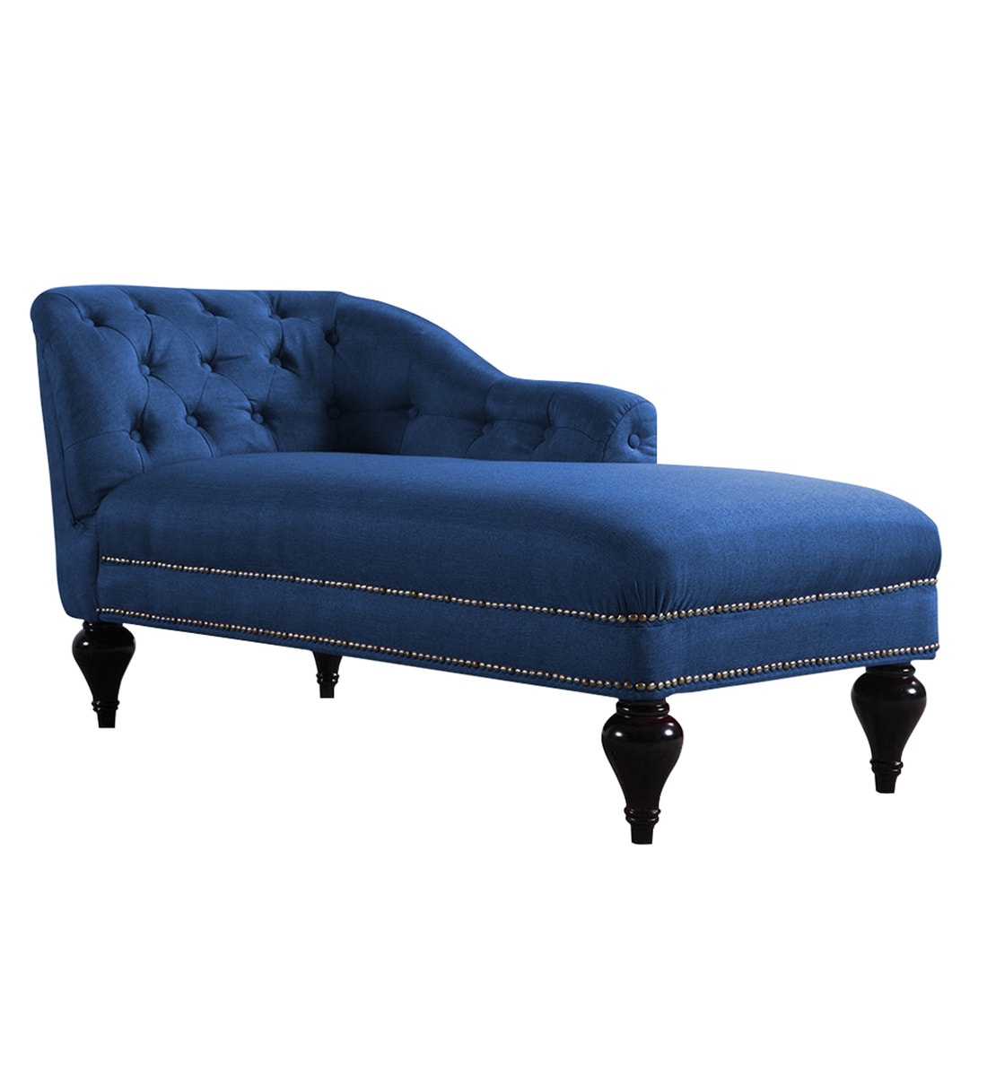 Buy Exclusive Velvet Chaise Lounger in Navy Blue Colour by Dreamzz ...