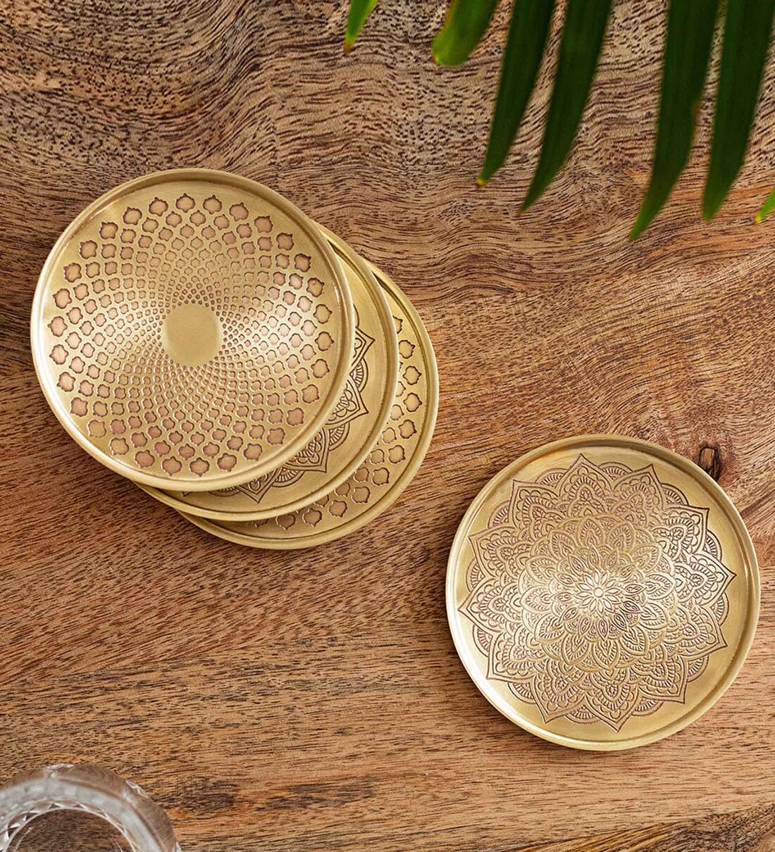 Buy The Brass Beams Gold Brass (Set of 4) Coasters at 36% OFF by ...