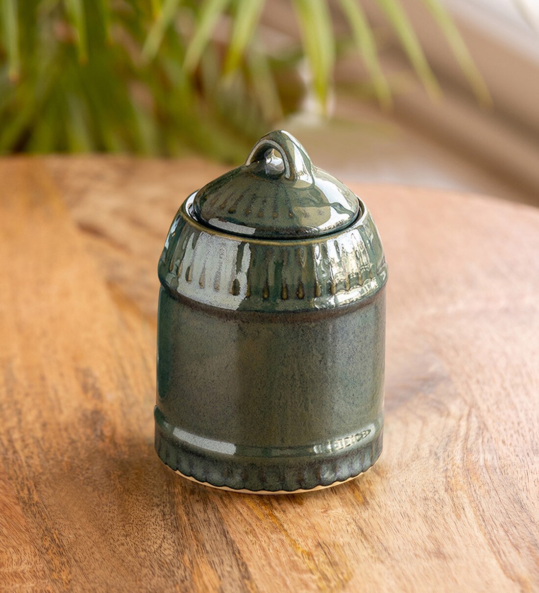 Buy ExclusiveLane 'Tomb Green' Hand Glazed Kitchen Storage Jar and ...