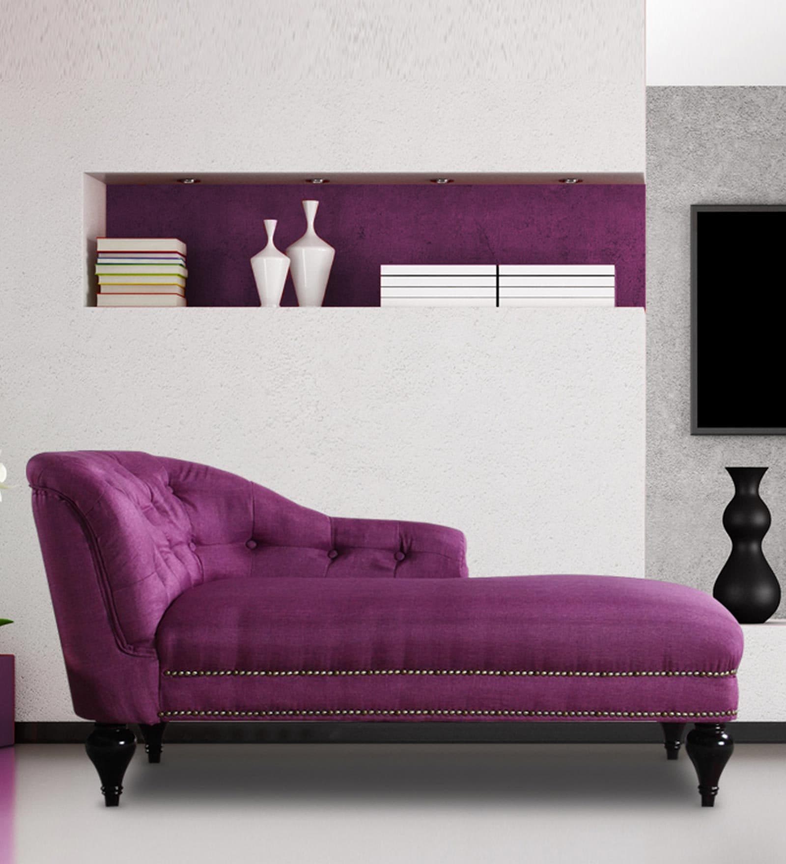 Buy Exclusive Fabric Chaise Lounger in Dark Purple Colour at 32% OFF by ...
