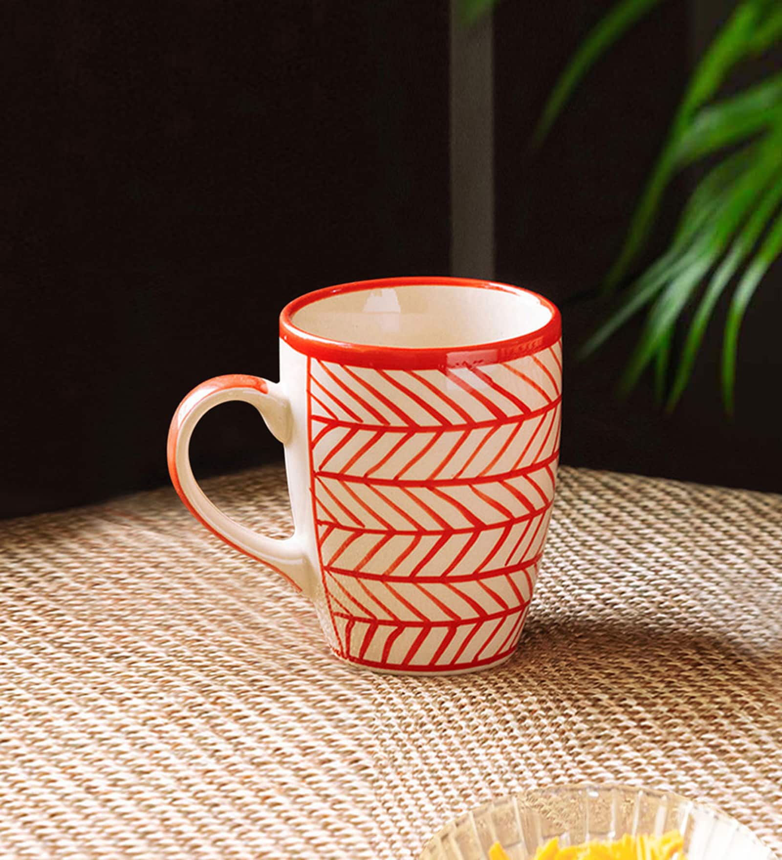 Buy Red Chevrons Hand-Painted 260 ml Ceramic Microwave Safe Coffee Mugs at 29% OFF by ...