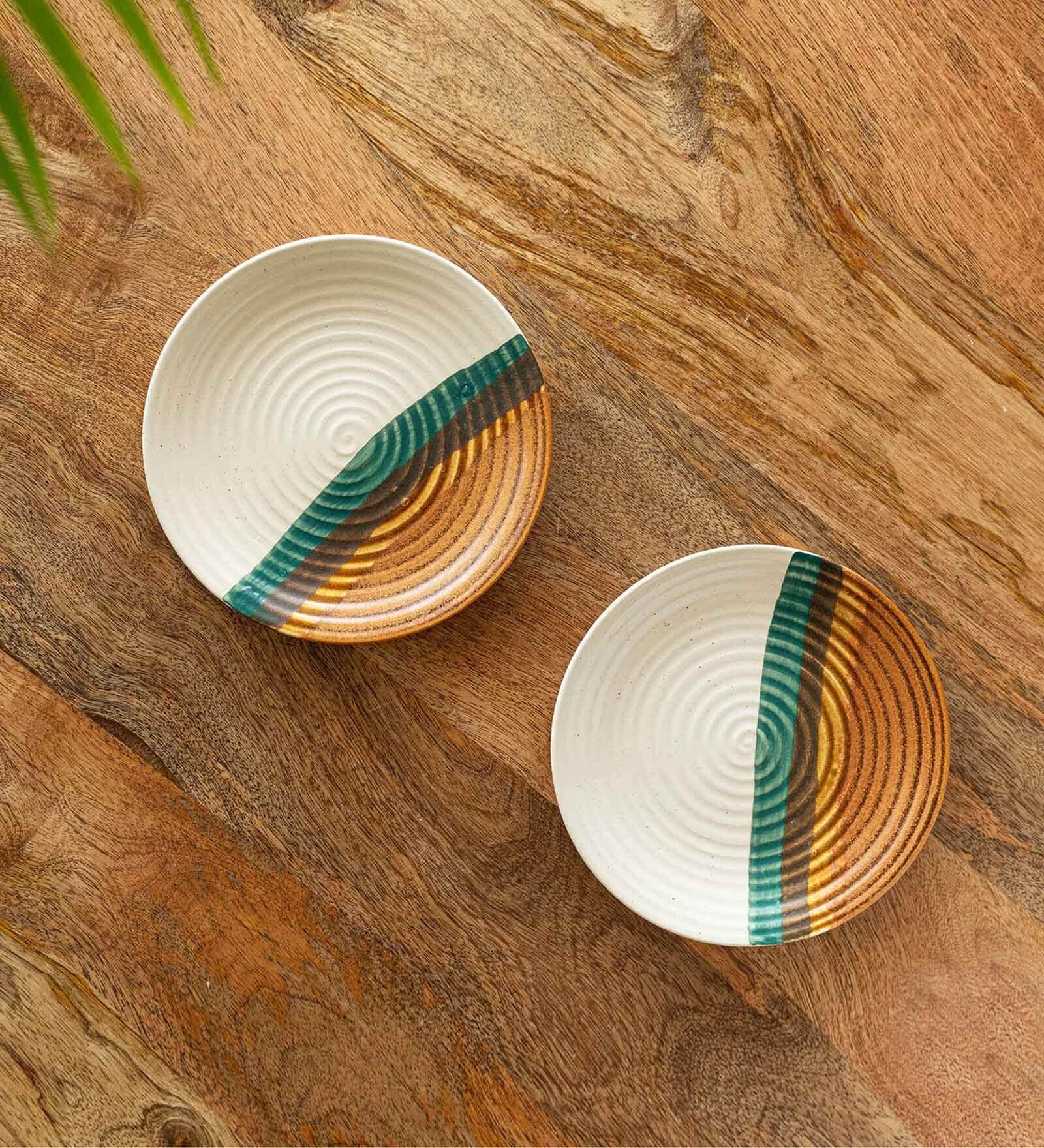 Buy Zen Garden Hand Glazed Ceramic (Set of 2) Side/Quarter Plates at 40 ...