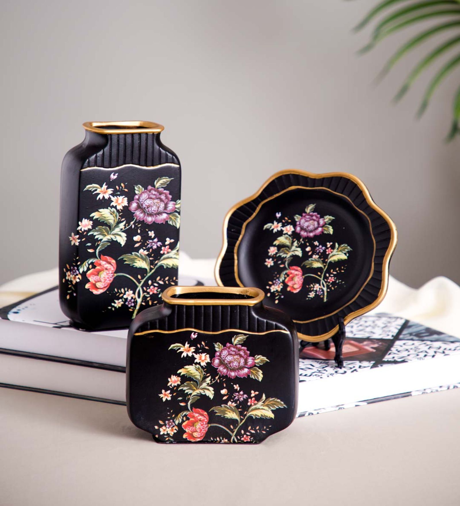 Buy Exquisite Multicolour Ceramic (Set of 3) Vases at 13% OFF by The ...